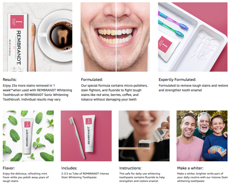 Rembrandt Intense Stain Whitening Toothpaste With Fluoride